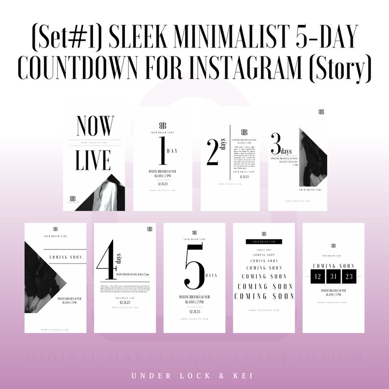 5-day Minimalist Instagram Countdown Launch Canva Template Editable ...