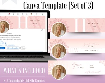 Professional Linkedin Banner Customizable Canva Template - Etsy