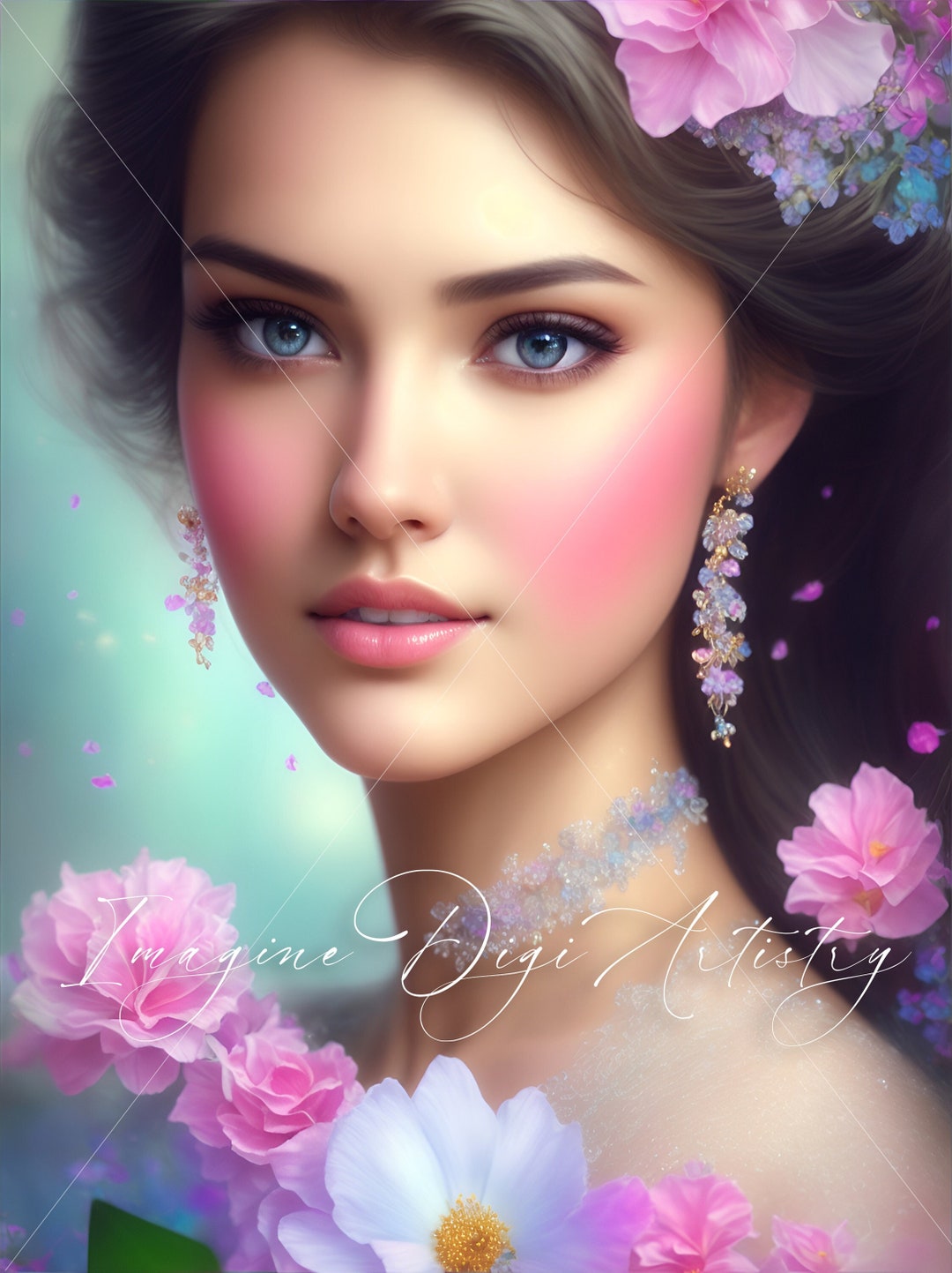 Beautiful Woman With Modern Technical Look, Digital Art for Mobile ...