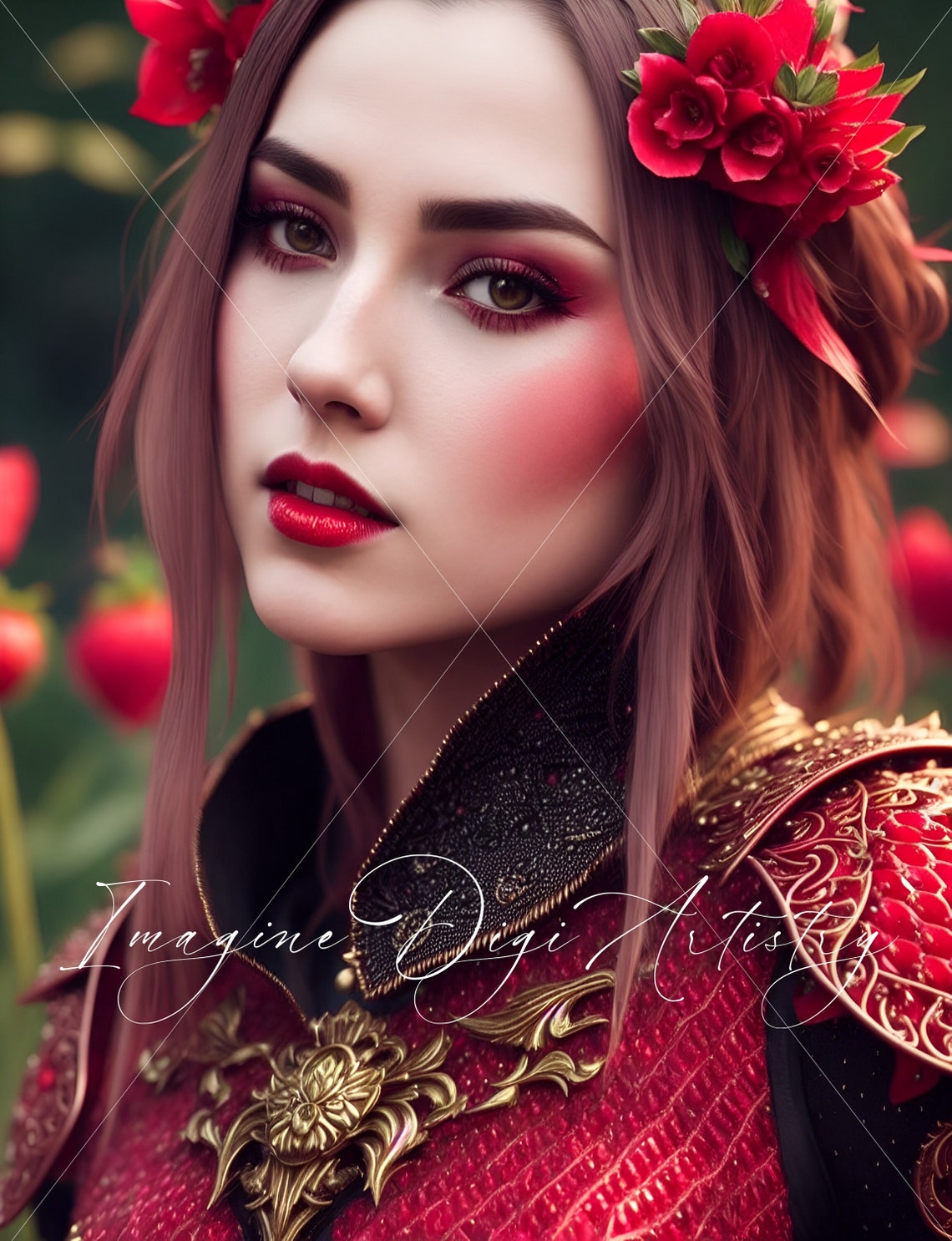 Modern Female Vampire Wearing Strawberry Outfit Digital Art - Etsy