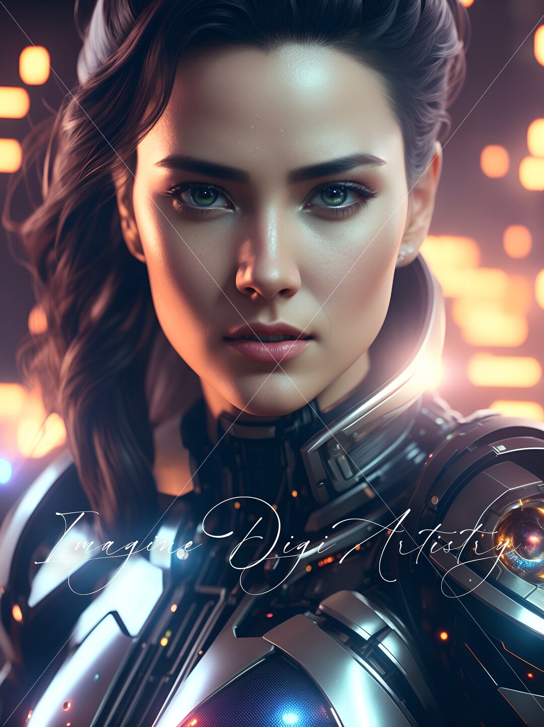 Female Android Robot in Space, Digital Art for Mobile Wallpaper for ...