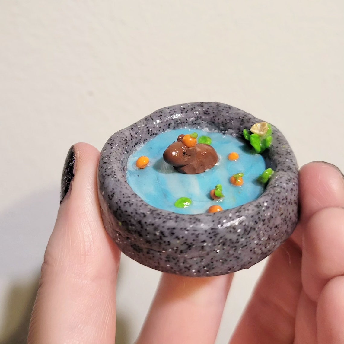 Tiny Capybara Sculpture Cute Polymer Clay Animal Figurine, Handmade - Etsy