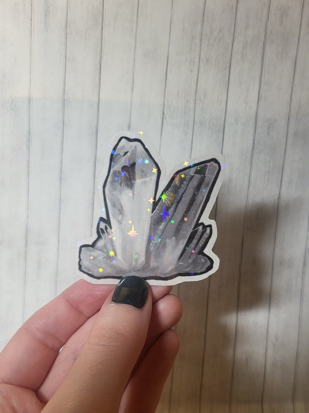 Gemstone Sticker Holographic Crystal Mineral Vinyl Die-cut Sticker ...