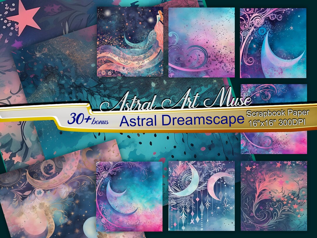 Astral Dreamscape 30 Digital Scrapbook Paper Patterns of Stardust ...