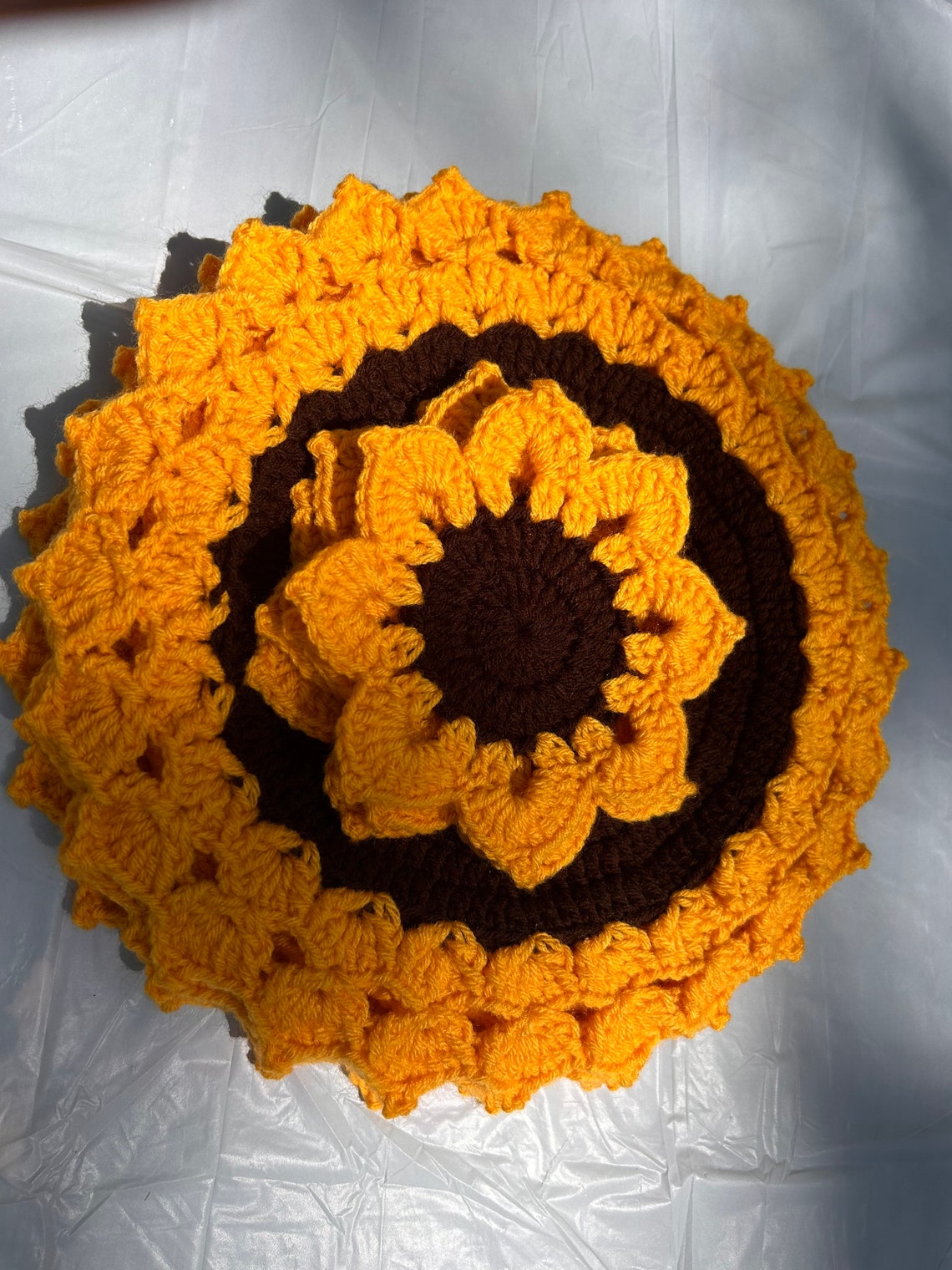 Handmade Sunflower Crochet Table Set Handmade Sunflower Crochet ...
