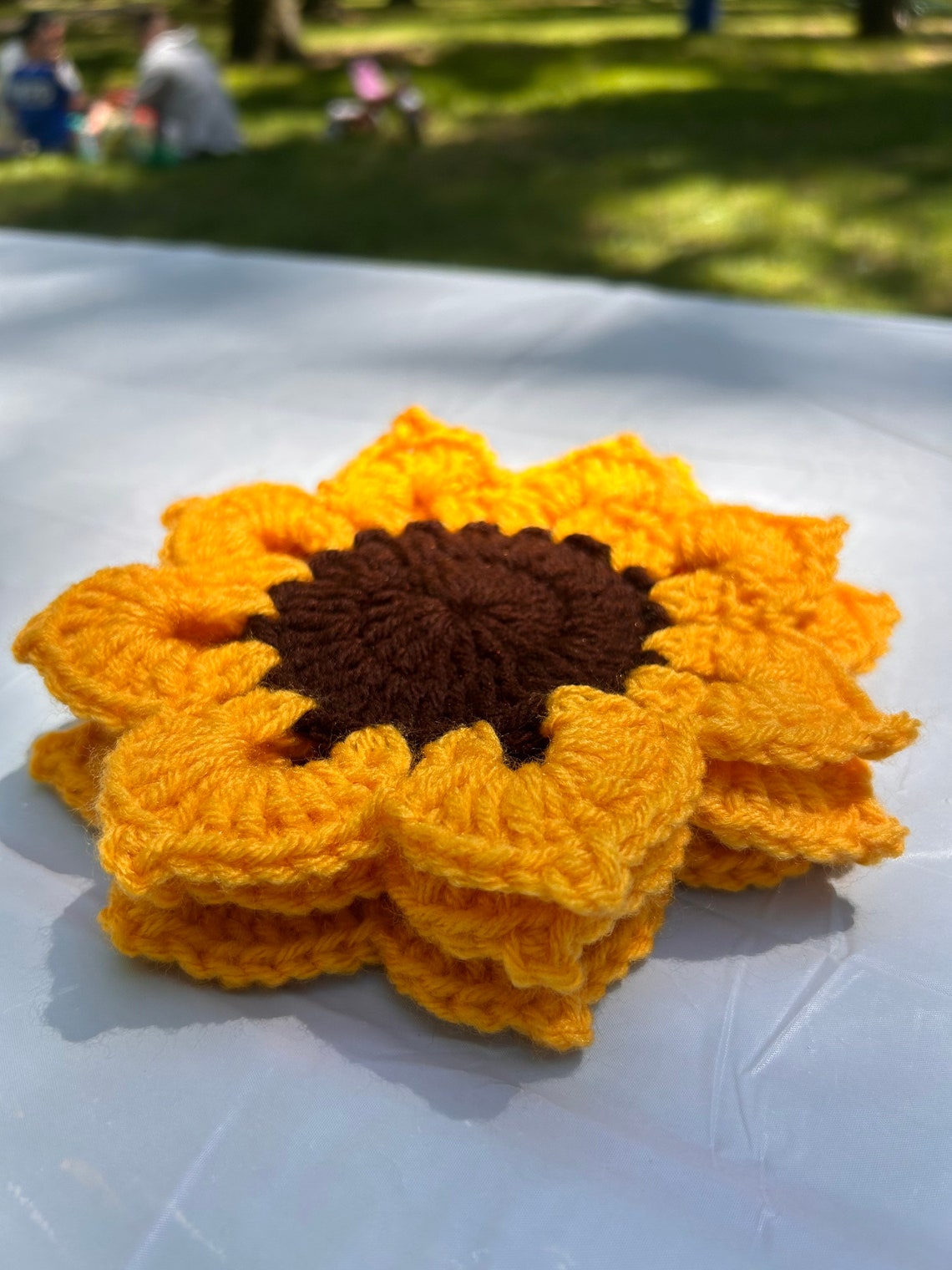 Handmade Sunflower Crochet Table Set Handmade Sunflower Crochet ...