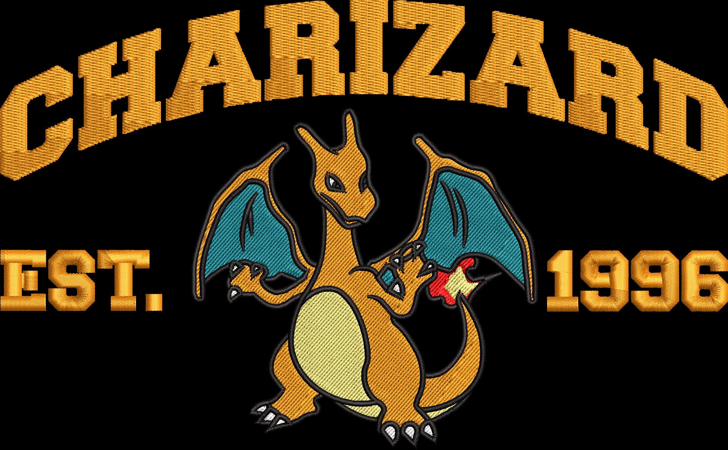 Charizard Pokemon Embroidery File for Hats, Shirts and Sweaters - Etsy