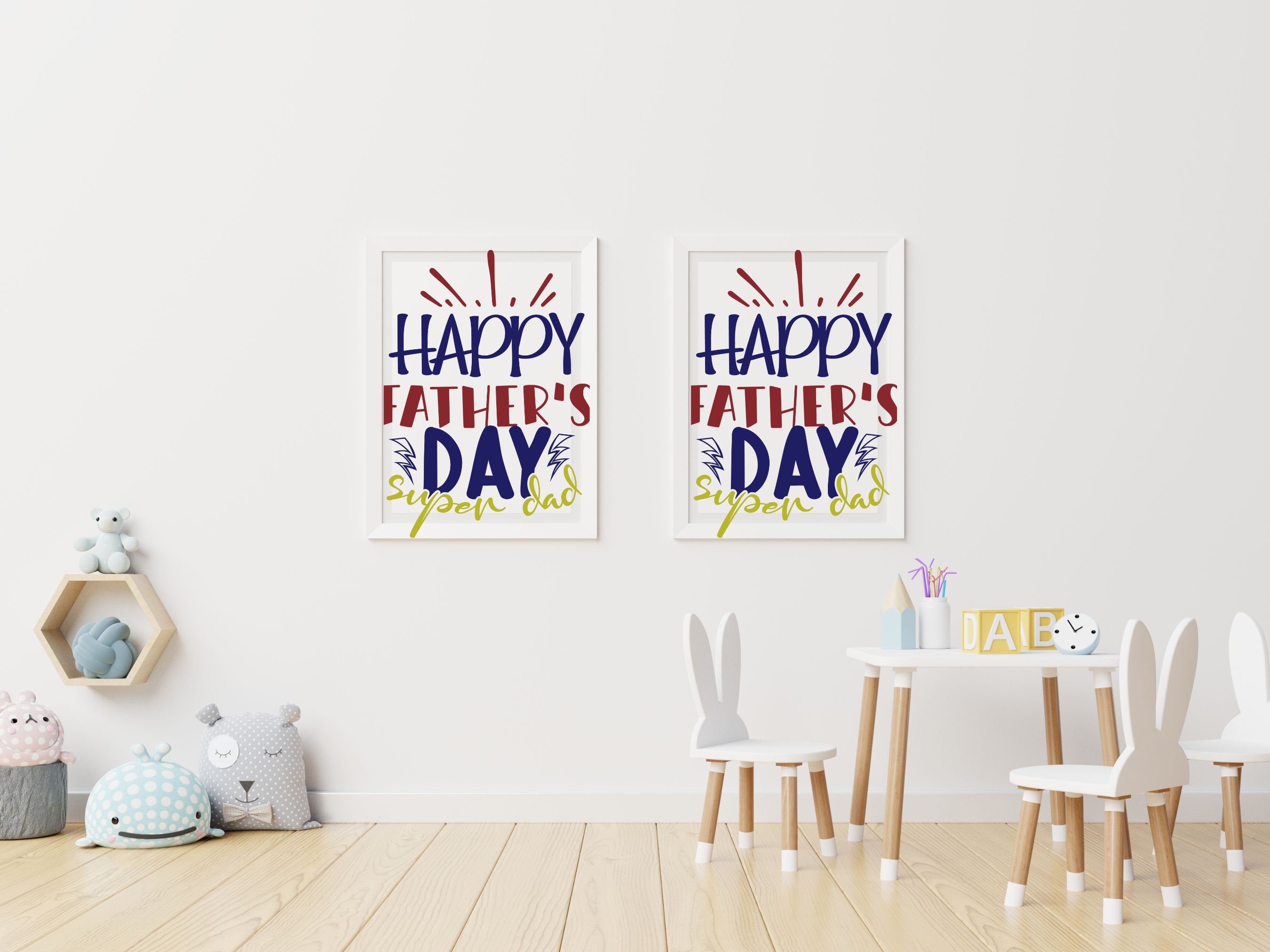 Happy Father's Day Wall Art, Colorful Dad Wall Art, Digital Download ...