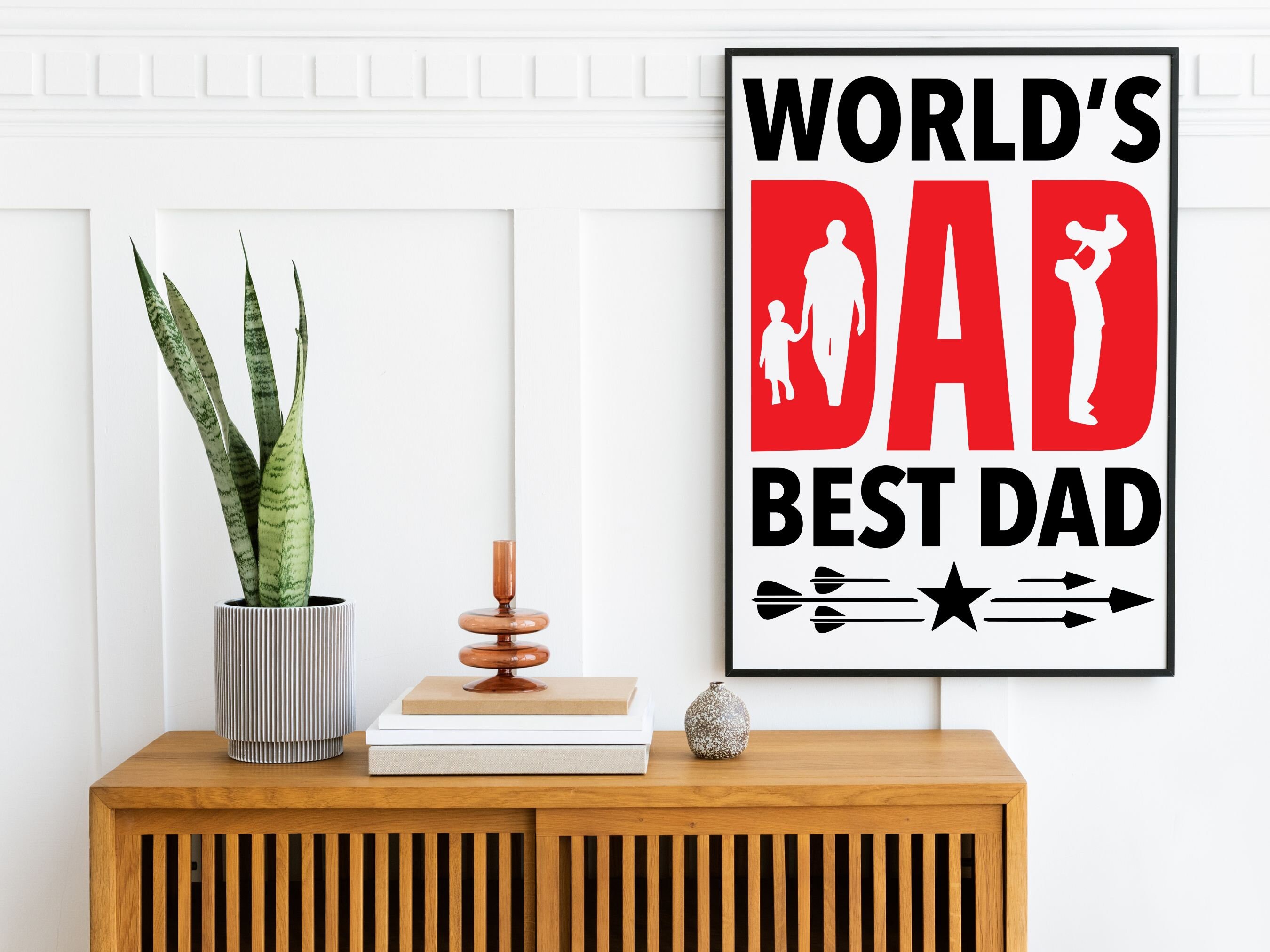 World Best Dad Wall Art, Father's Day Wall Art, Best Dad Ever Design ...