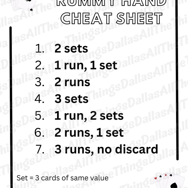 Hands Cheat Sheet - Etsy