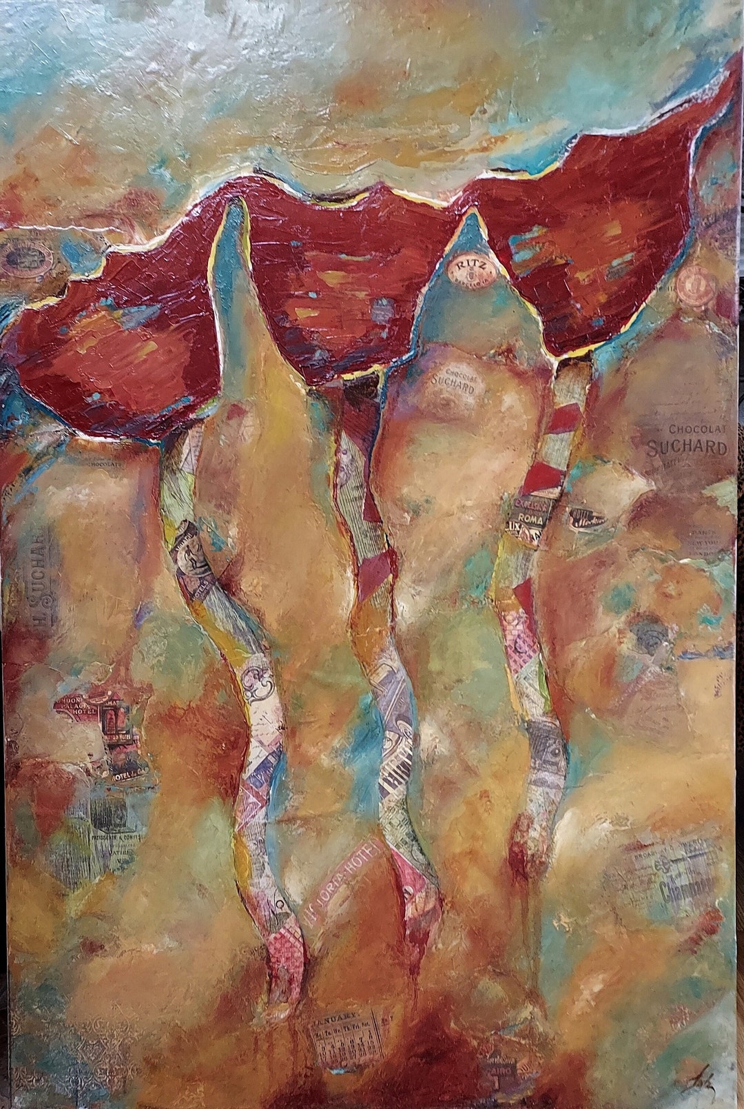 Sweet Memories an Impasto Oil Painting Over Signs and Words Meaning ...
