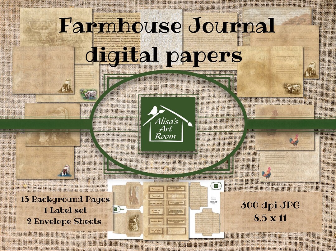 Farmhouse Digital Papers - Etsy