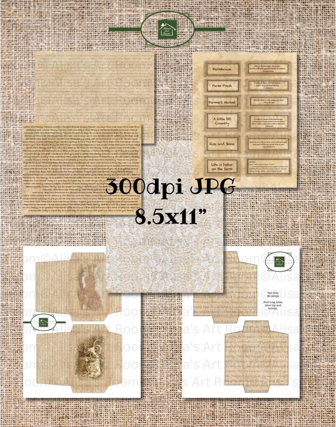 Farmhouse Digital Papers - Etsy