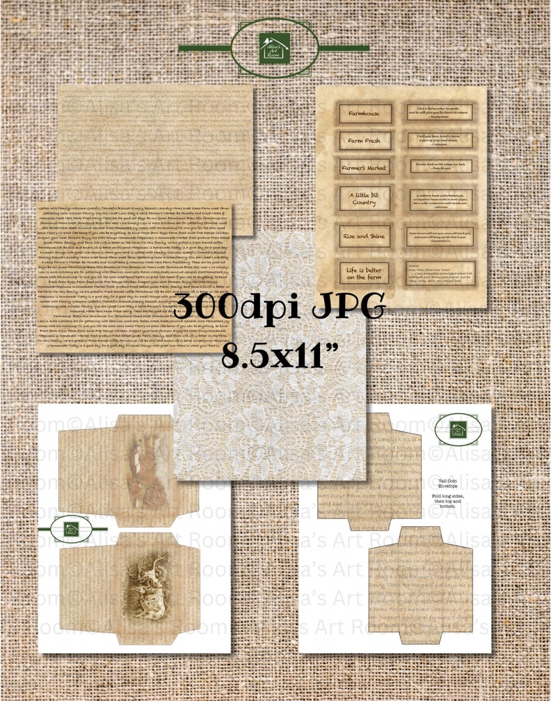 Farmhouse Digital Papers - Etsy
