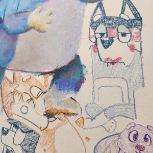 Bluey Unframed Print 12x18" | Cheeky Bluey & Favorite Scenes | Winston ...