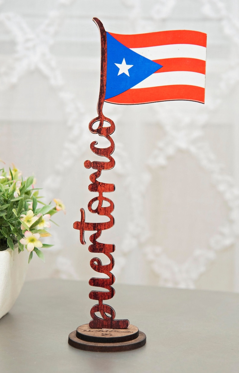 Puerto Rico Flag Wood Display: Boricua Table Decor - Etsy