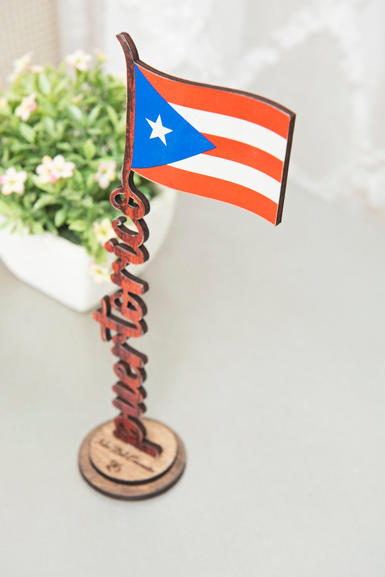 Puerto Rico Flag Wood Display: Boricua Table Decor - Etsy