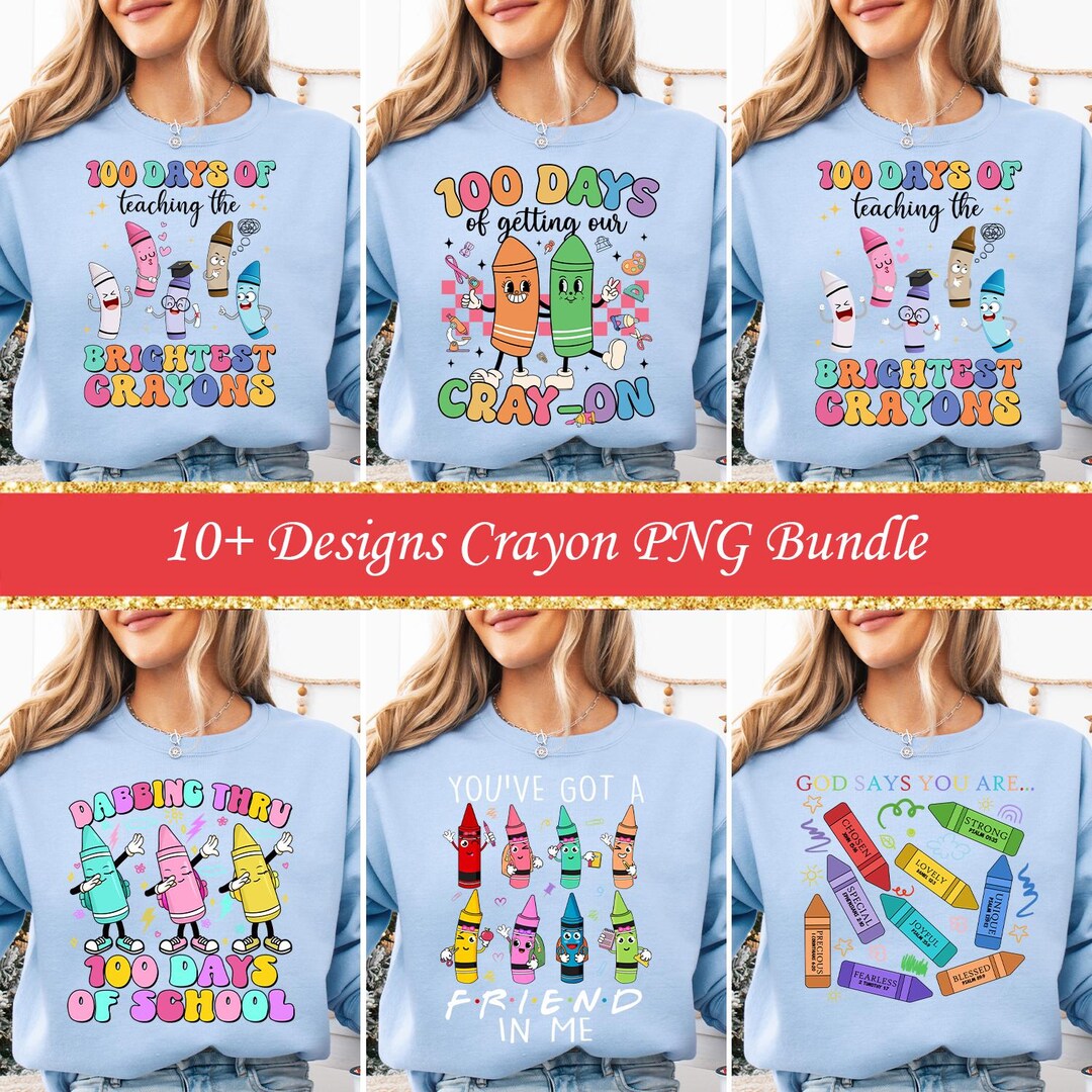 10 Designs Crayon Bundle Png, 100 Days of Getting Our Crayon Png ...