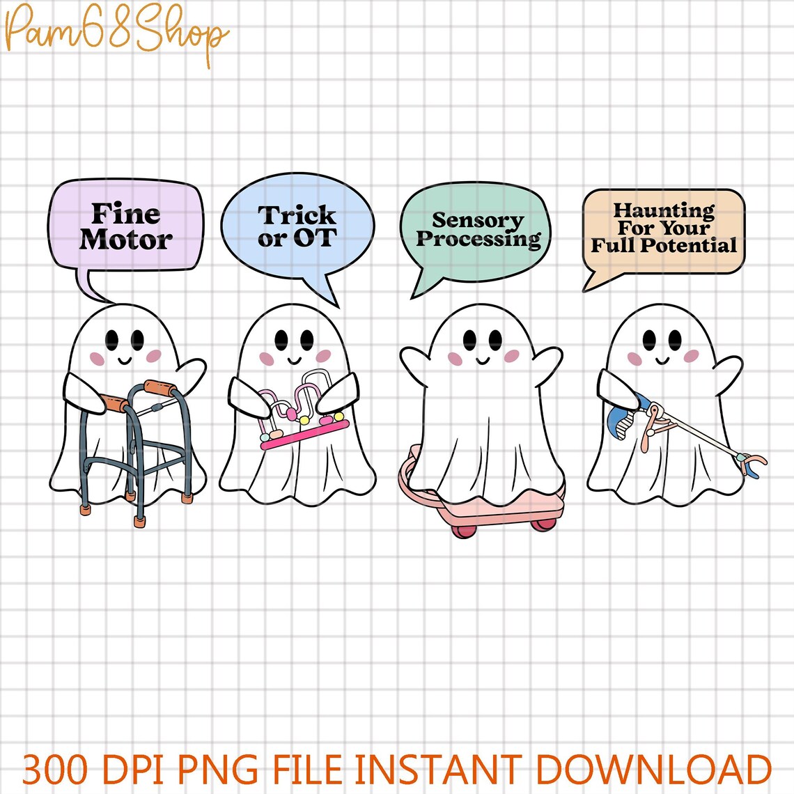 Occupational Therapy Halloween Png, OT Ghost Png, Spooky OT Png ...