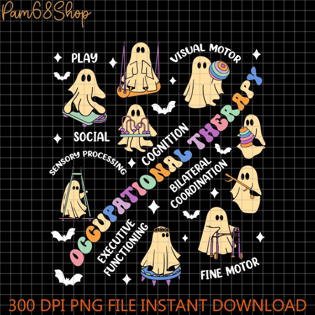 Occupational Therapy OT OTA Halloween Spooky Cute Ghosts Png, Ghost OT ...