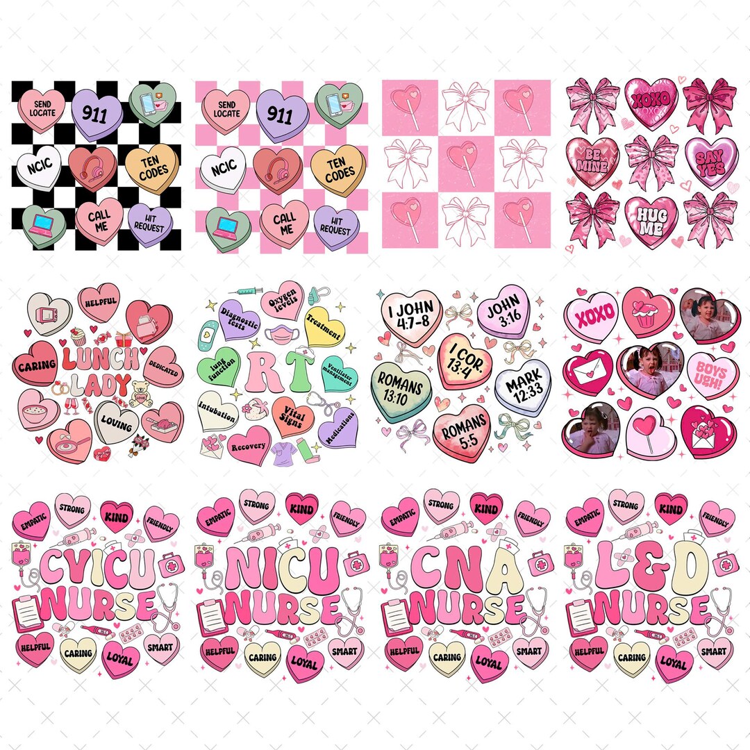 30+ Valentine's Candy Hearts Bundle Png, Conversation Hearts Png ...