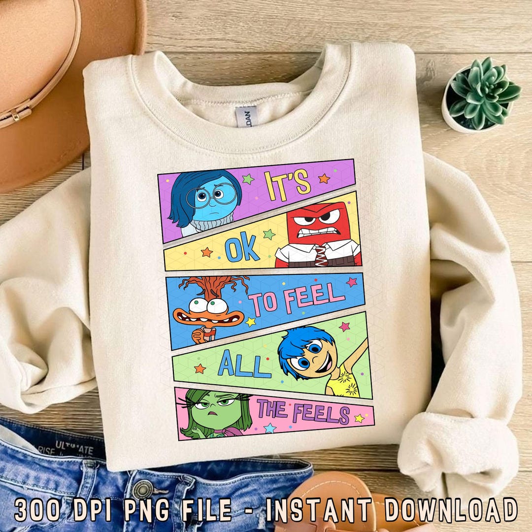 Inside Out It's Okay to Feel All the Feels Png, Mental Health Png ...