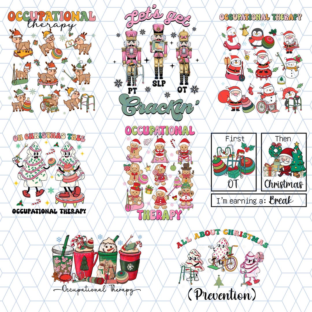Occupational Therapy Christmas Bundle Png, Occupational Therapist Xmas ...
