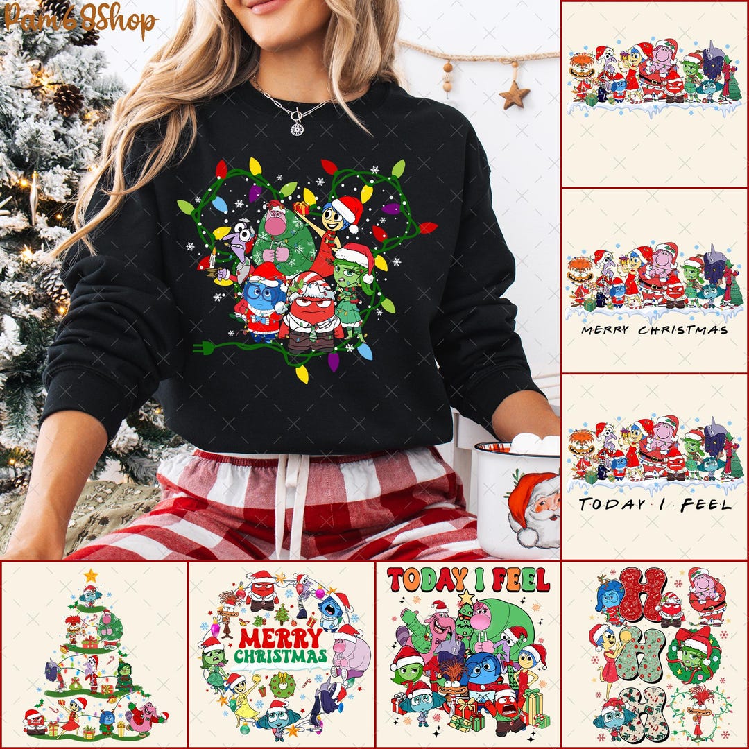 Bundle Merry Christmas Inside Out Characters Png, Cartoon Emotions ...