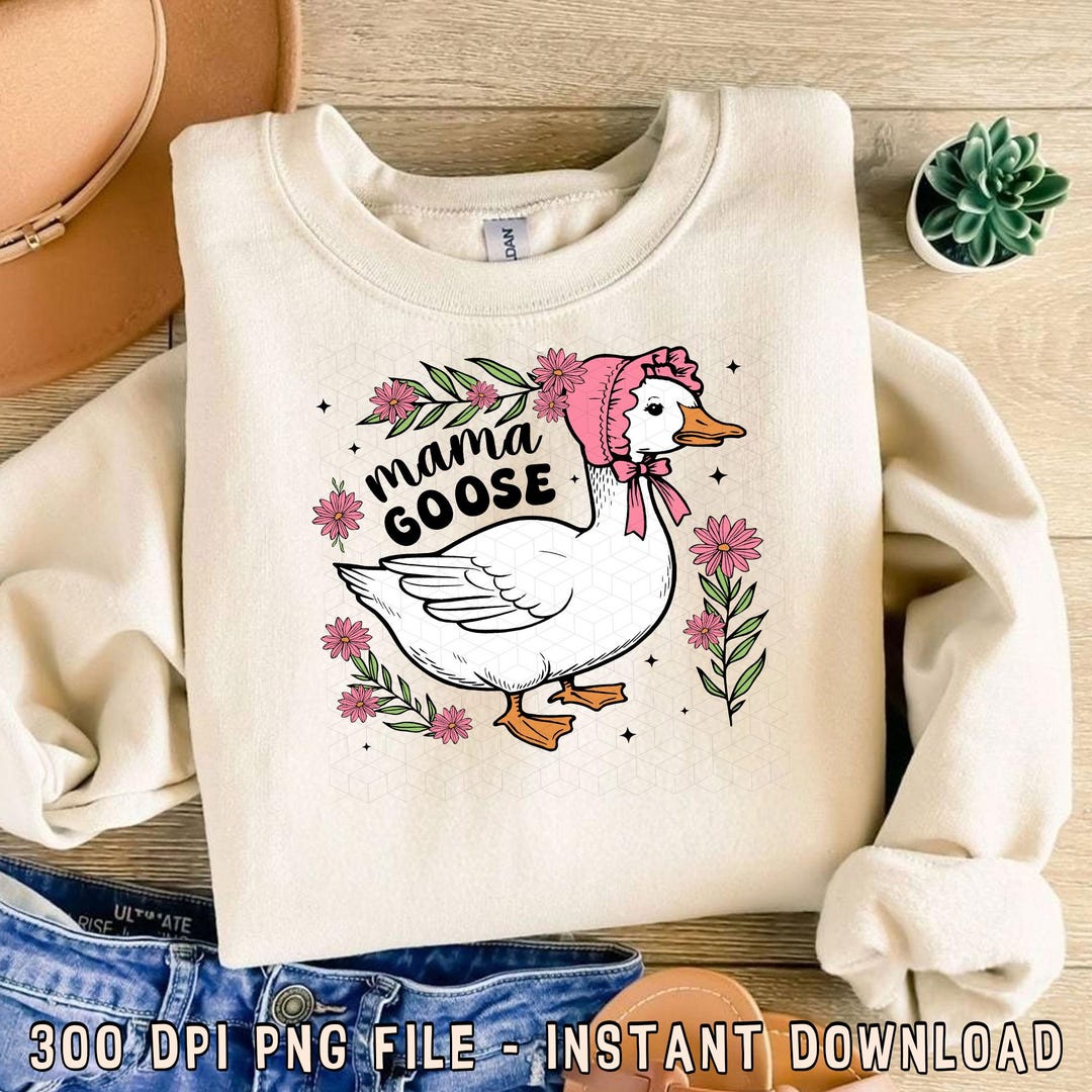 Pink Floral Mama Goose Png, Mini Goose, Mimi Goose, Mama Sublimation ...