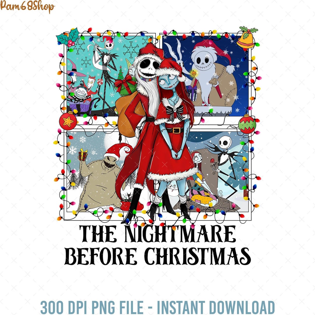 Retro Christmas Nightmare Friends Png, Merry Christmas Skellington Png ...