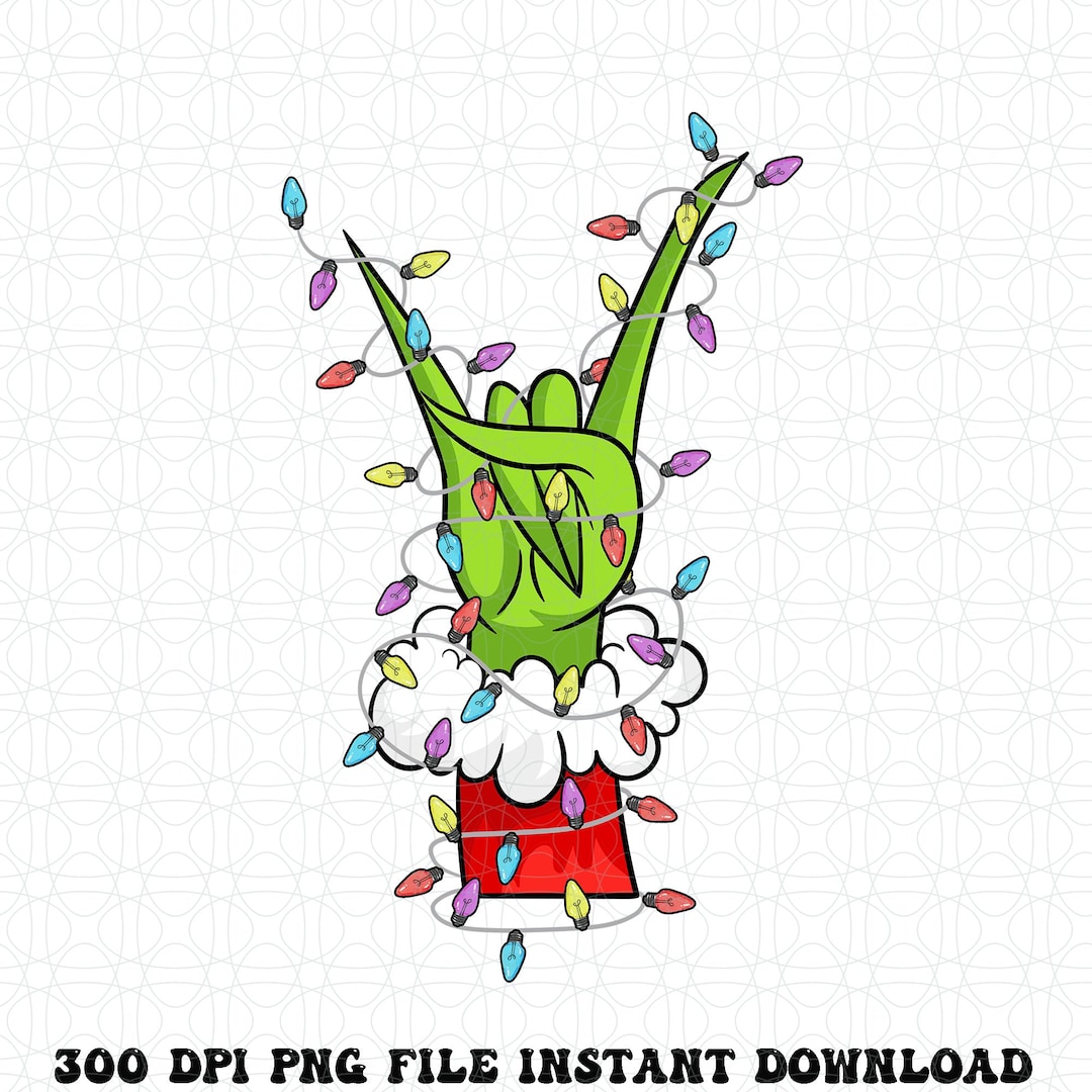 Grinc.h Hand Rock and Roll Sign Png, Rock Hand Grinchmas Png, Green Guy ...