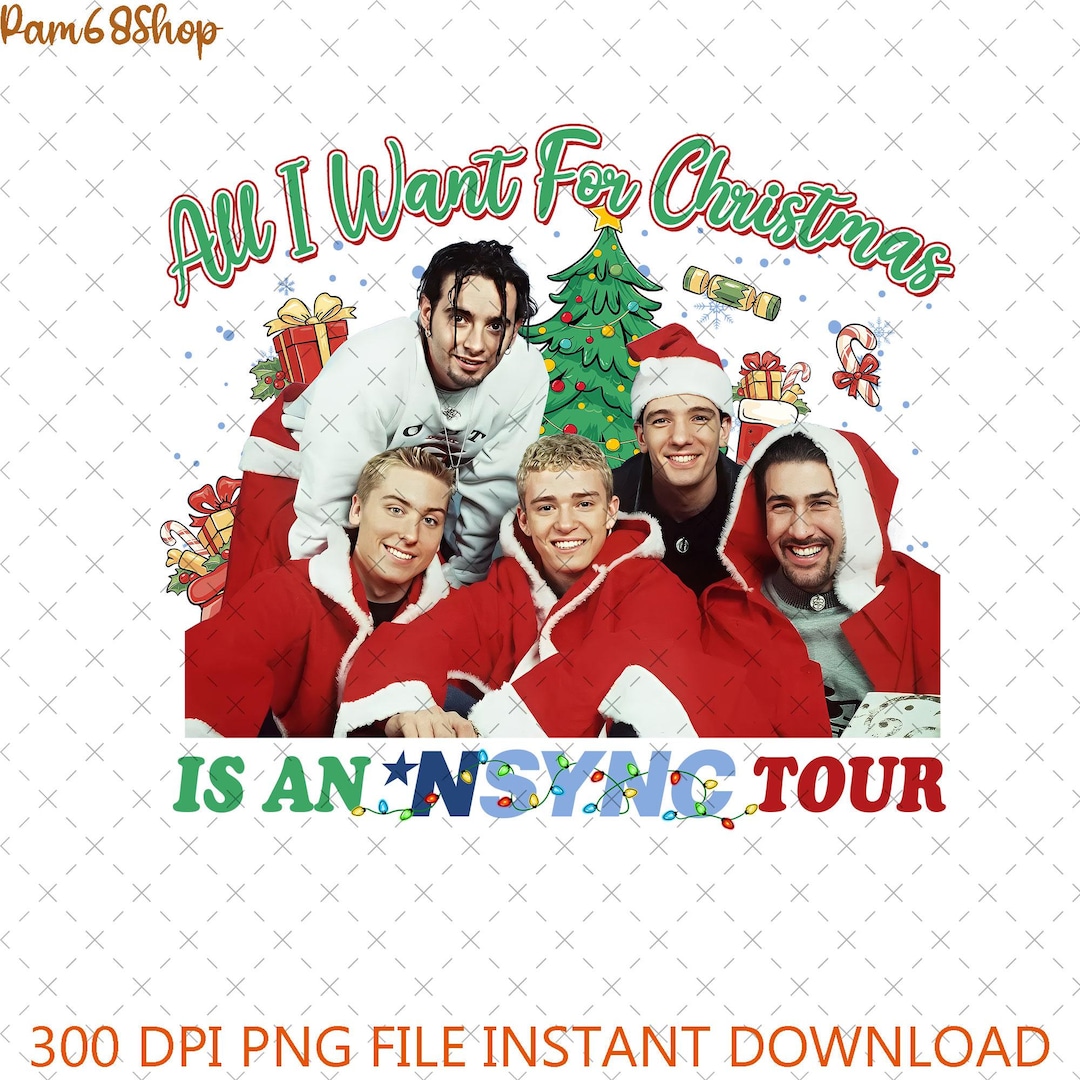 Merry Christmas Nsync Music Band Png, All I Want for Christmas is an ...