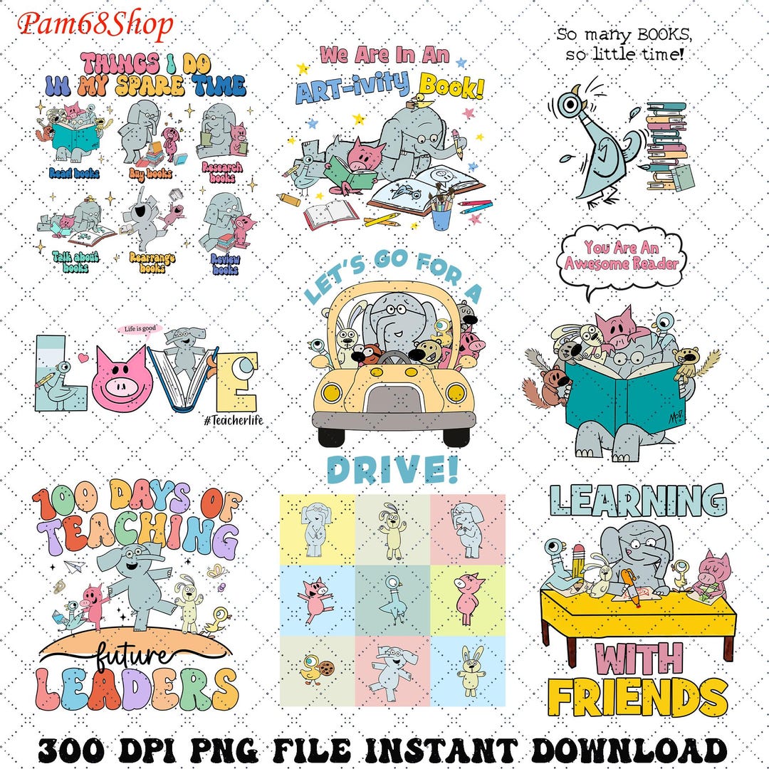 25++ Designs Elephant and Piggie PNG Bundle, Elephant and Piggie You ...