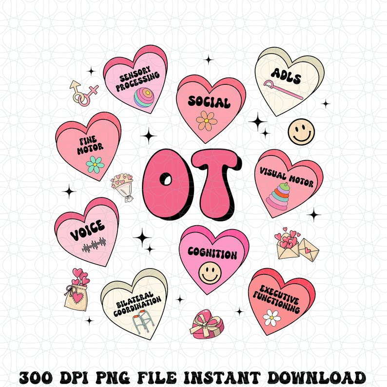 OT Candy Heart Valentine Png, Occupational Therapy Png, Occupational ...
