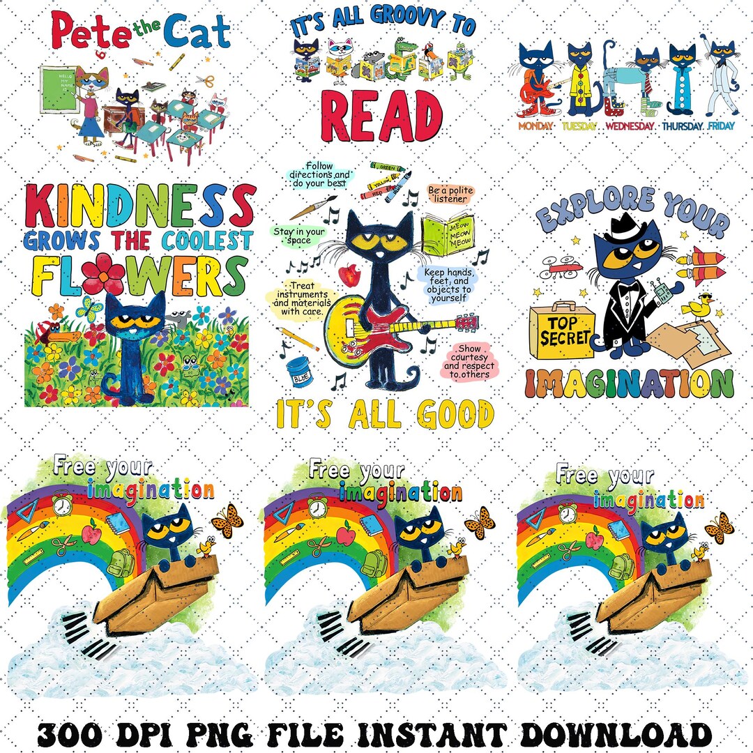 75++ Designs Pete the Cat Png Bundle, Pete the Cat and Suprise Teacher ...