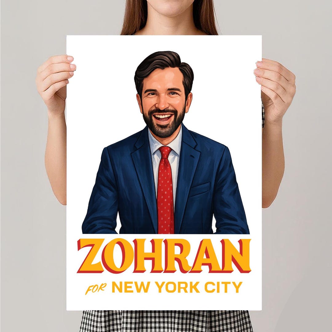 Zohran for New York City Sign PRINTABLE, Zohran Mamdani Poster for ...