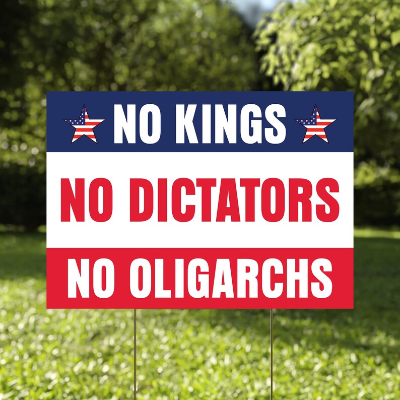 No Dictators No Oligarchs No Kings in America Protest Sign, Anti-trump ...