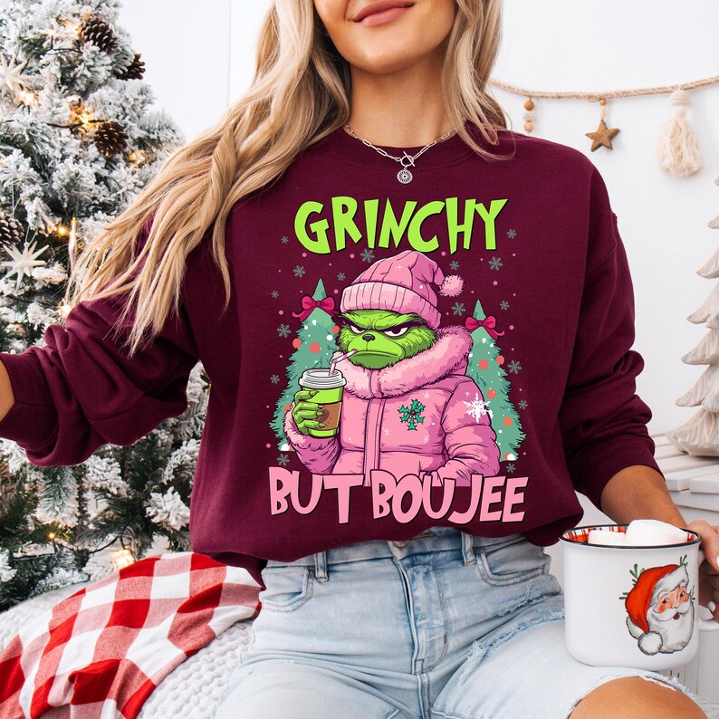 Grinhy but Boujee Christmas Png, Grinhmas Png, Boujee Grinhmas Png ...