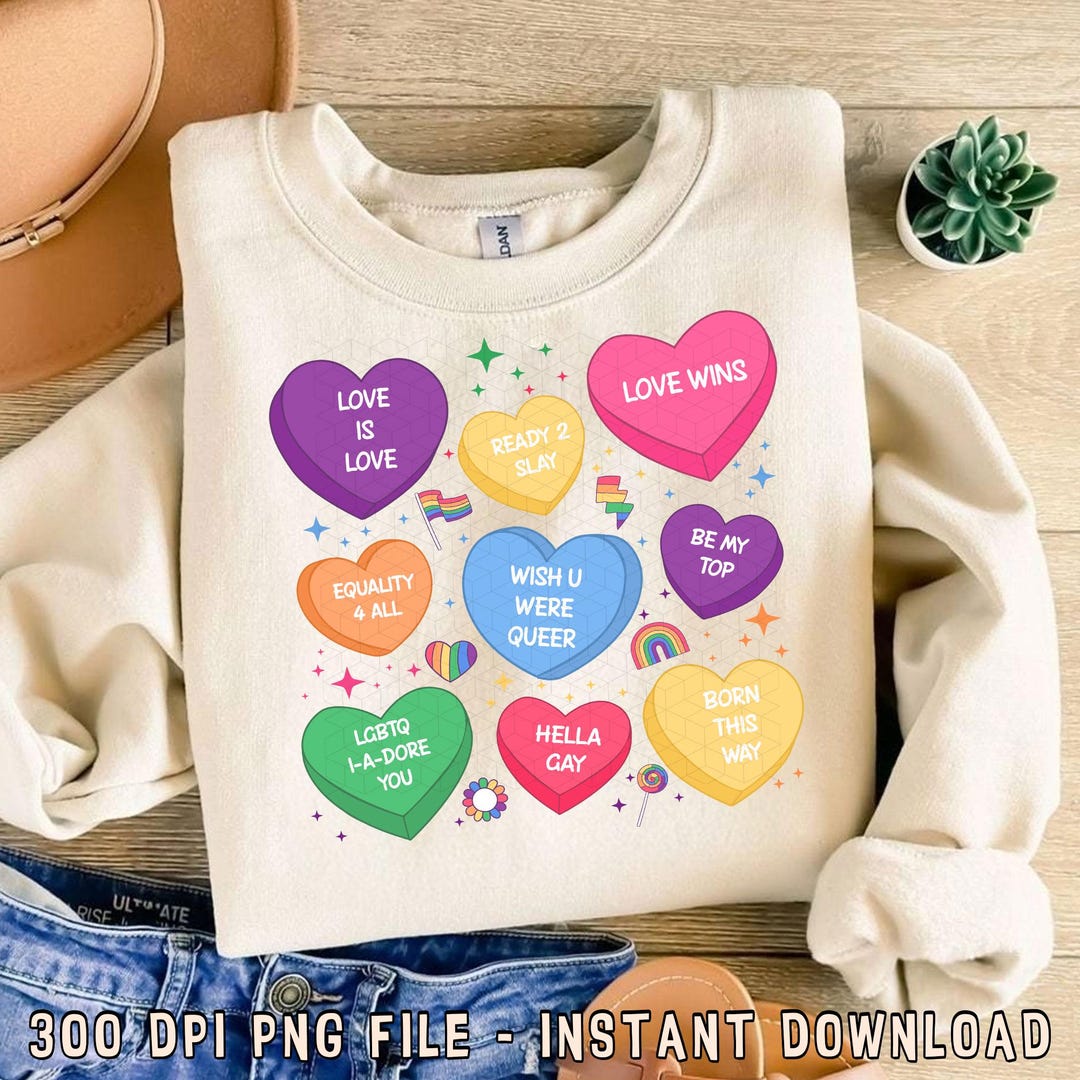 The Future is Inclusive Candy Heart Png, Rainbow LGBTQ Pride Flag, Gay ...