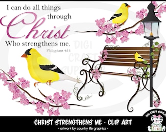 Bird Clip Art, Garden Graphics, Plant Illustrations, Spring PNG Files ...