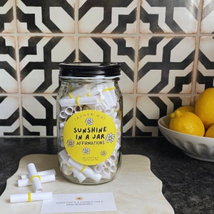 Affirmation Jar for Sending You Sunshine | 100 Uplifting Affirmations ...