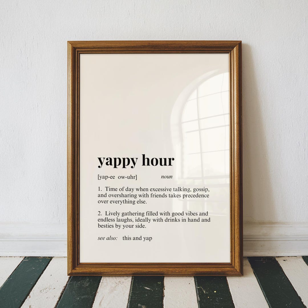 Yappy Hour Print| Modern Bar Cart Decor | Fun Happy Hour Wall Art ...