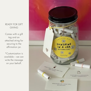 Affirmation Jar for Sending You Sunshine | 100 Uplifting Affirmations ...