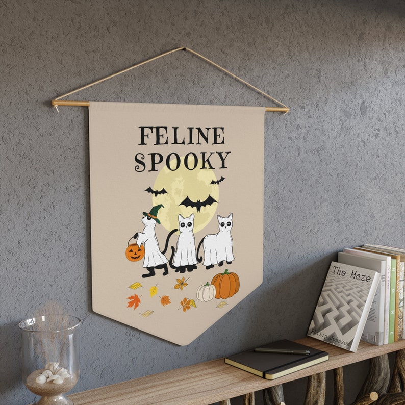 Feline Spooky Halloween Pennant Banner Cat Ghosts Halloween - Etsy