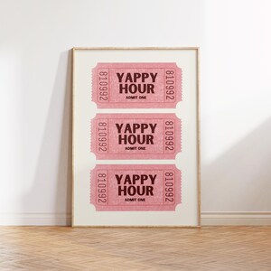 Yappy Hour Print, Happy Hour Bar Cart Wall Art Original Retro Cocktail ...