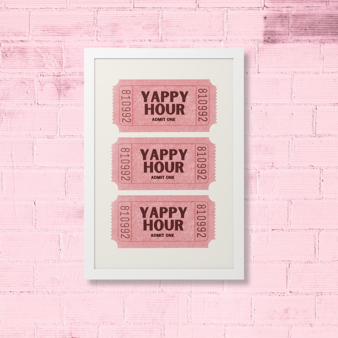 Yappy Hour Framed Poster by Jagger Mai | Happy Hour Bar Cart Wall Art ...