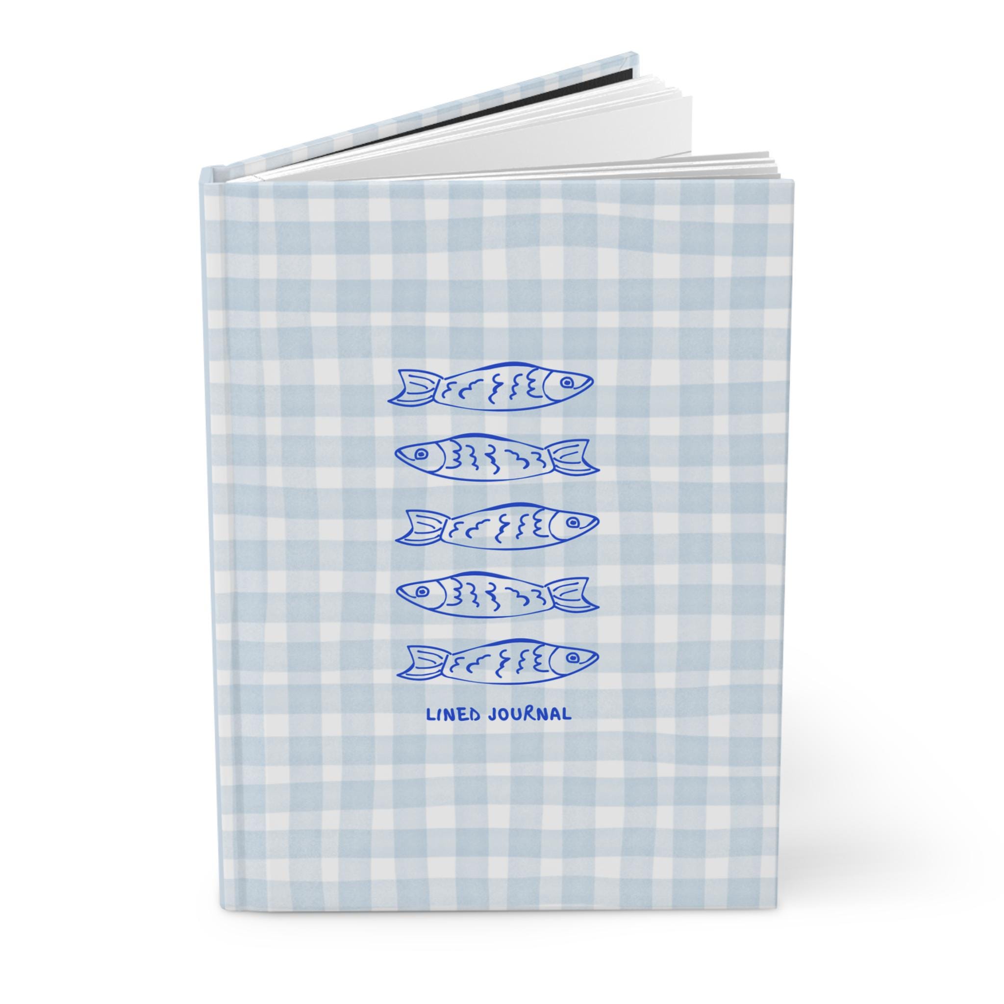 Sardine Lined Notebook – Coastal Blue & White Stationery - Etsy