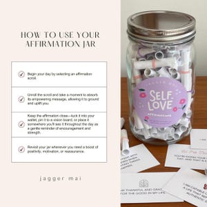 Self-love Affirmation Jar | 100 Wellness Cards - Etsy