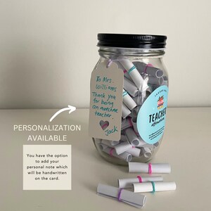 Teacher Affirmation Jar | Endof Year Teacher Gift | 100 Positive ...