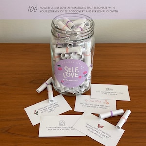Self-love Affirmation Jar | 100 Wellness Cards - Etsy